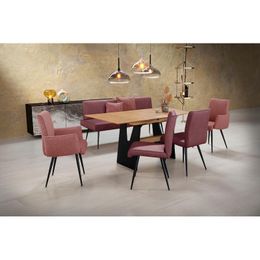 K+w Komfort & Wohnen K+W Komfort & Wohnen Essgruppe &raquo;Giacomo I&laquo; Polsterbank, 2 St&uuml;hle und 2 Armlehnenst&uuml;hle, 6 Stk. tlg. 2 St&uuml;hle und Bank, 2 Armlehnenst&uuml;hle Stoff 775, 