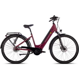 SAXONETTE »Premium Plus 3.0« 8 Gang Nabenschaltung Mittelmotor 250 W Pedelec, Elektrofahrrad für Damen u. Herren aubergine+schwarz