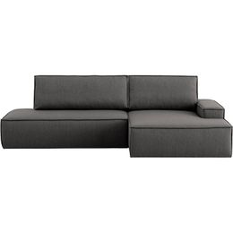 Home Affaire Ecksofa »SHERWOOD, Schlafsofa in L-Form offen (275cm), Cord, Leinenoptik« Schlaffunktion und Bettkasten, Kedernaht, hoher Sitz- &...