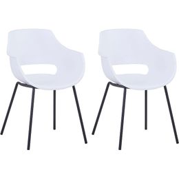 Sit Schalenstuhl (Set) 2 Stk. weiß + schwarz Moderne Sitzschale mit pflegeleichter Oberfläche