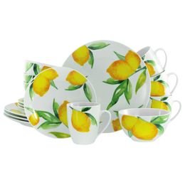 Creatable Kombiservice &raquo;Luna Limoncello, Kombi-Service 16-tlg&laquo; Zitronendekor wei&szlig;