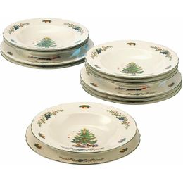 Seltmann Weiden Tafelservice »Teller Set, Geschirr-Set Marie-Luise Weihnachten, Advent« Teller-Set, Suppenteller Made in Germany, 12 Teile, für 6...