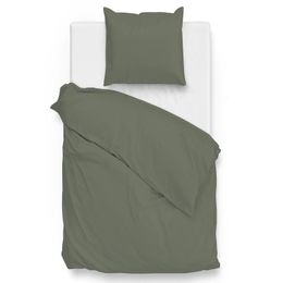ZO HOME Bettwäsche »Satinado« 1 Stk. tlg. Bettwäsche aus 100% Baumwolle, hochwertige Mako-Satin army green Obermaterial: 100% Baumwolle B/L: 155 cm...