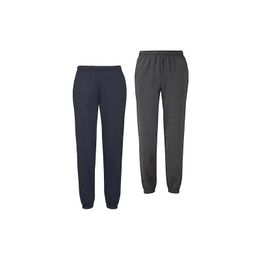 Fruit of the Loom Jogginghose im Baumwoll-Mix, 2-er Pack Deep Navy+Drk Heather grey S - N-Gr N-Gr S Jogginghose im 2er-Pack von Fruit of the Loom
