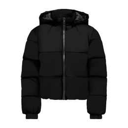 KIDS Only Steppjacke »KOGDALIA SHORT PUFFER AOP JACKET CP OTW« mit Kapuze Black 158 158 Steppjacke von KIDS Only für Mädchen