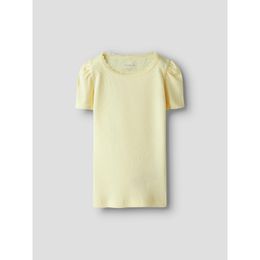 name it Kurzarmshirt »NMFKAB TOP NOOS« Baumwollmischung, Spitze, Puffärmel Pastel Yellow (blank) 92 92 Shirt von name it für Mädchen
