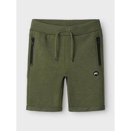 name it Sweatshorts »NKMVIMO SWE SHORTS BRU NOOS« Baumwollmischung, Umschlagsaum, Reißverschlusstaschen rifle green 134 - N-Gr N-Gr 134 Shorts von...
