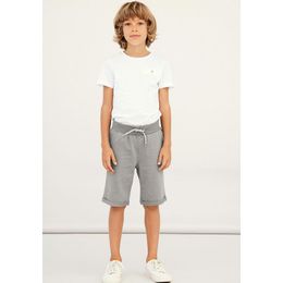 name it Sweatshorts »NKMVERMO LONG SWE SHORTS UNB F NOOS« Baumwolle, Umschlagsaum grey melange 170 - N-Gr N-Gr 170 Sweatshorts von name it für Jungen