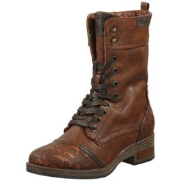 Mustang Shoes Schnürstiefel »Stiefel Leder/Textil« Cognac 38 38 Verschluss: Schnürung
