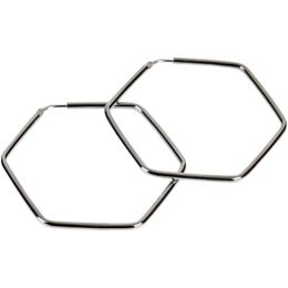 MODABILÉ Paar Creolen »Schmuck Geschenk Silber 925 Ohrringe Hexagon« grau 30 ELEGANT - deine neuen dezenten sechseckigen Creolen HEXAGON in...