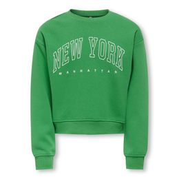 KIDS Only Sweatshirt »KOGSWEAT LIFE LS CREW O.SIZE STAT CP SWT« Medium Green Print:New York - Manhattan 122/128 122/128 Sweater von KIDS Only für...