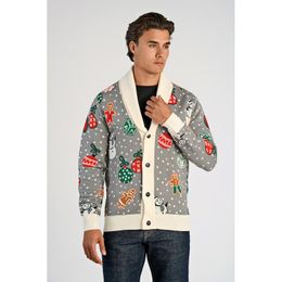 LINDBERGH Weihnachtspullover mit Intarsien Muster grey M M Pullovers für Herren von LINDBERGH