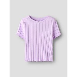 name it Kurzarmshirt »NKFNORALINA SS CROP TOP NOOS« Baumwollmischung mit Stretch, gewellte Abschlüsse Orchid Bloom (blank) 146 (152) 146 (152)...
