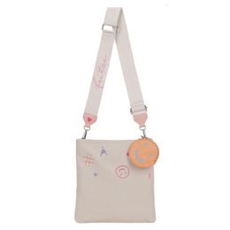 Umhängetasche Fritzi aus Preussen "Ronja Cross Limited Ebro Fun", Damen, Gr. B/H/T: 3cm x 15cm x 29cm, beige, Baumwolle, bedruckt, Taschen, mit abnehmbarem Pocketanhänger
