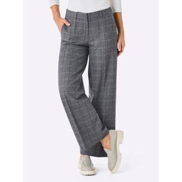 Webhose CREATION L PREMIUM, Damen, Gr. 38, Normalgr&ouml;&szlig;en, grau (grau, meliert), 43% Wolle, 28% Polyester, 17% Polyacryl, 5% Seide, 5% Polyamid, 2% sonstige Fasern, gemustert, kariert, mehrfarbig, Hosen