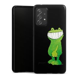 DeinDesign Galaxy A52s 5G Handy Silikon H&uuml;lle Case schwarz Handyh&uuml;lle Motivation Janosch Frog