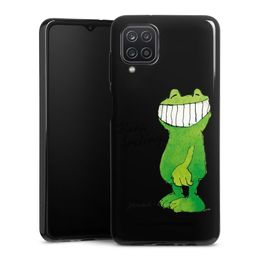 DeinDesign Galaxy A12 Handy Silikon H&uuml;lle Case schwarz Handyh&uuml;lle Janosch Frog Motivation