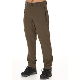 Outdoorhose WHISTLER "Gerdi", Herren, Gr. 3XL, US-Größen, braun, 92% Polyester, 8% Elasthan, unifarben, lang, Hosen, zur Verwendung als Hose oder Shorts dank Zip-Off-Funktion