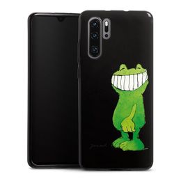 DeinDesign Huawei P30 Pro Handy Silikon H&uuml;lle Case schwarz Handyh&uuml;lle Janosch Frog Motivation