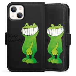 DeinDesign Galaxy A51 Handy Klapph&uuml;lle Handyh&uuml;lle aus Kunst Leder schwarz Flip Case Janosch Frog Motivation Sideflip mit Lasche