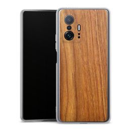 DeinDesign Xiaomi 11T Pro 5G Handy Silikon Hülle Case transparent Handyhülle Larch Wooden Look Wood Silikon Case