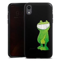 DeinDesign iPhone Xr Handy Silikon H&uuml;lle Case schwarz Handyh&uuml;lle Janosch Frog Motivation