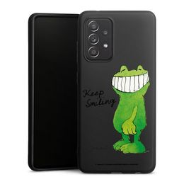DeinDesign Galaxy A52s 5G Handy Premium Silikon H&uuml;lle Handyh&uuml;lle schwarz Case Motivation Janosch Frog Silikon Premium Case