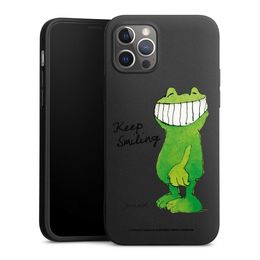 DeinDesign iPhone 12 Pro Handy Premium Silikon H&uuml;lle Handyh&uuml;lle schwarz Case Motivation Janosch Frog Silikon Premium Case