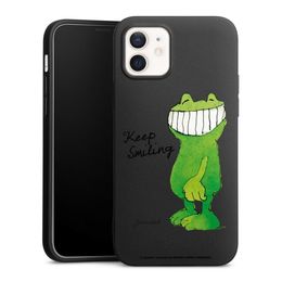 DeinDesign iPhone 12 Handy Premium Silikon H&uuml;lle Handyh&uuml;lle schwarz Case Motivation Janosch Frog Silikon Premium Case