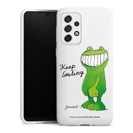 DeinDesign Galaxy A33 5G Handy Silikon H&uuml;lle Case wei&szlig; Handyh&uuml;lle Motivation Frog Janosch Silikon Case