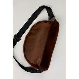 Gürteltasche monari, Damen, whisky, Plüsch, Polyester, unifarben, Taschen, Mit größenverstellbarem Gurt