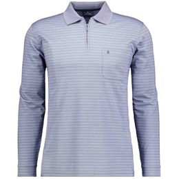Poloshirt Ragman, Herren, Gr. L, taubenblau, Baumwollmischung, regular fit, ohne Ausschnitt, Shirts