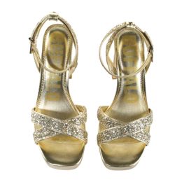Buffalo Damen High-Heel-Pumps "Buffalo Buffalo June Glam - Vegan Nappa/Glitter", Gr. 40gold, Kunstfaser, unifarben, Schuhe