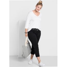 sheego Gro&szlig;e Gr&ouml;&szlig;en 7/8-Hose in schmaler Form, schwarz, Gr&ouml;&szlig;e 50 - Damen