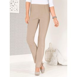 Stretch-Hose Classic Basics, Damen, Gr. 48, Normalgr&ouml;&szlig;en, beige, 91% Polyester, 6% Viskose, 3% Elasthan, unifarben, lang, Hosen