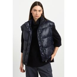 Steppweste SENSES.THE LABEL, Damen, Gr. XL/XXL, blau, Material: 100% Polyamid, Futter: 100% Polyester, Füllung: 100% Polyester, unifarben, oversize normal, Westen, mit elastischem Saumabschluss