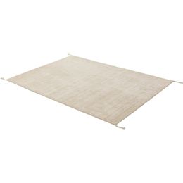 Schöner Wohnen Kollektion Teppich "Alura" Gr. 3, beige, B:140cm H:8mm L:200cm, Viskose, Wolle, SCHÖNER WOHNEN-KOLLEKTION, Teppiche, Teppich, Hochwertiger Viskoseanteil, Wohnzimmer