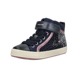 Sneaker Geox "Geox Sneaker Textil", Mädchen, Gr. 30, blau (navy, pink), Textil, Schuhe Sneaker