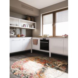 benuta Nest Kurzflor Teppich Casa Multicolor ø 160 cm rund - Moderner Kurzflor-Teppich für Wohnzimmer