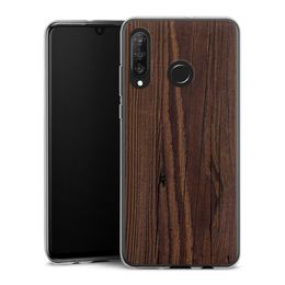 DeinDesign Huawei P30 Lite Handy Silikon Hülle Case transparent Handyhülle Wood Wooden Look Nut Tree Silikon Case