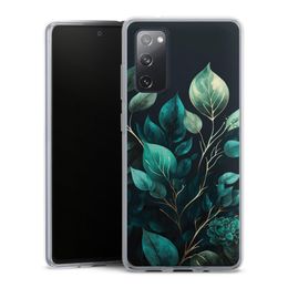 DeinDesign Galaxy S20 FE Handy Silikon H&uuml;lle Case transparent Handyh&uuml;lle Leaves Eukalyptus Black Silikon Case