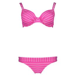 Vivance Bikini "Suru" in Pink/ Wei&szlig; - 62% | Gr&ouml;&szlig;e 38D-Cup | Damen-bademode