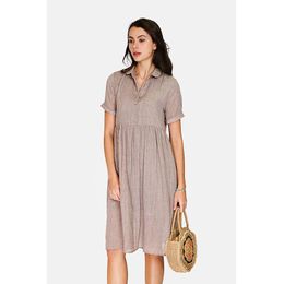 Le Jardin du Lin Leinen-Kleid in Taupe - 73% | Größe 38 | Damen-kleider