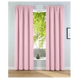 Verdunkelungsvorhang OTTO HOME "Solana, Gardinen mit Kr&auml;uselband, Vorh&auml;nge, Wohnzimmer, modern" Gr. 3, rosa, B:140cm H:225cm, Polyester, Gardinen, 2er-Set Verdunklungsvorhang mit Thermofunktion, Bestseller, einfarbig
