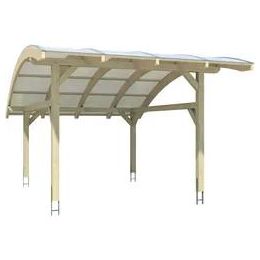 Skan Holz Einzelcarport SKANHOLZ "Schwaben", braun (eiche hell), B/H/T: 434cm x 263cm x 630cm, Carports, 434x630cm