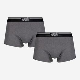 Cavalli Class 2er-Pack dunkelgraue Boxershorts mit gesticktem Logo