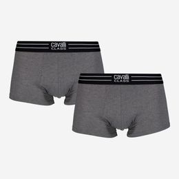 Cavalli Class 2er-Pack dunkelgraue Boxershorts mit gesticktem Logo