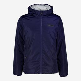 Plein Sport Dunkelblau-graue wendbare Jacke mit Kapuze