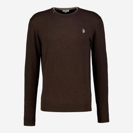 Brauner Leon Pullover mit Rundhalsausschnitt