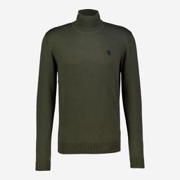 Dunkelolivgrüner John Pullover mit Rollkragen